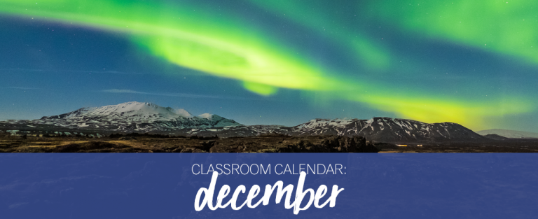Our December classroom calendar: The Northern Lights